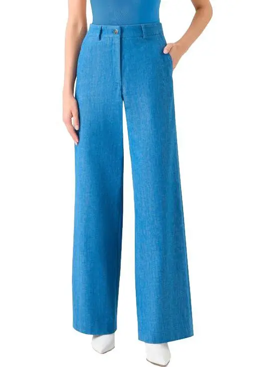Akris Finnian High-waist Wide-leg Jeans - Twilight