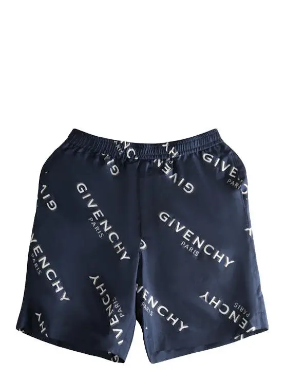 Givenchy Elasticated Belt Shorts - Navy Blue