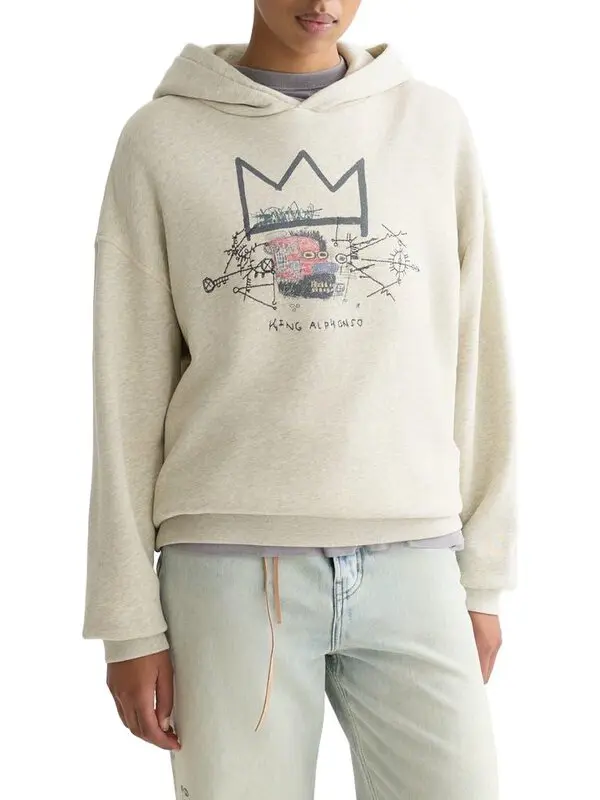 Scotch & Soda X Basquiat Embroidered Graphic Hoodie - Oatmeal Melange