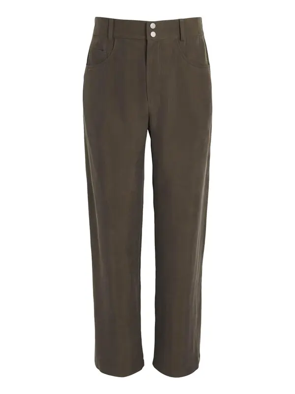 COLE BUXTON Twill Straight Trousers - Green