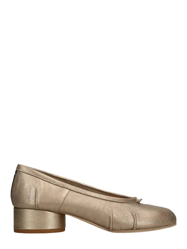 MAISON MARGIELA Metallic Leather Tabi Ballerina Pumps - Gold