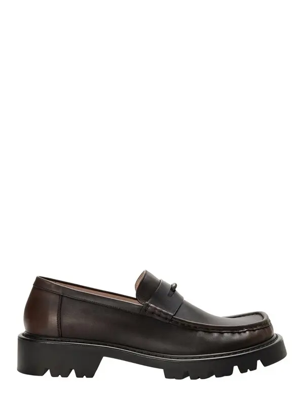 Loewe Leather Sierra Loafer - Brown