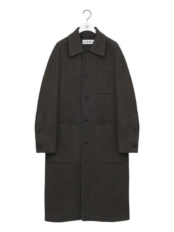 Loewe Wool-silk Collared Coat - Green