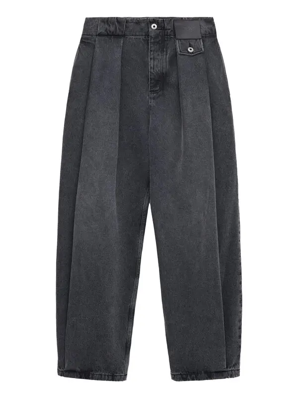 Loewe Pleated Barrel-leg Jeans - Black