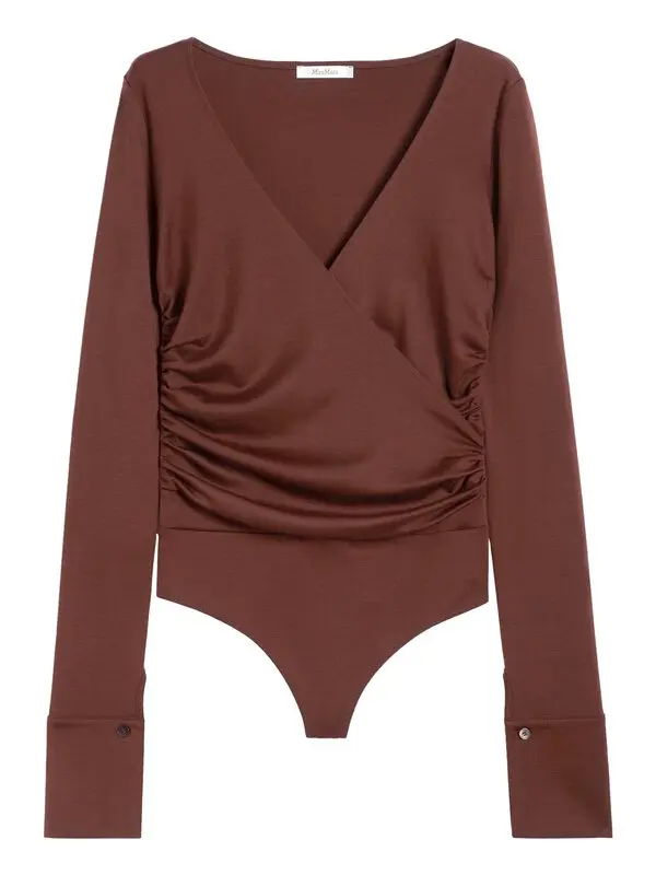 Max Mara Wool Jersey Bodysuit - Red