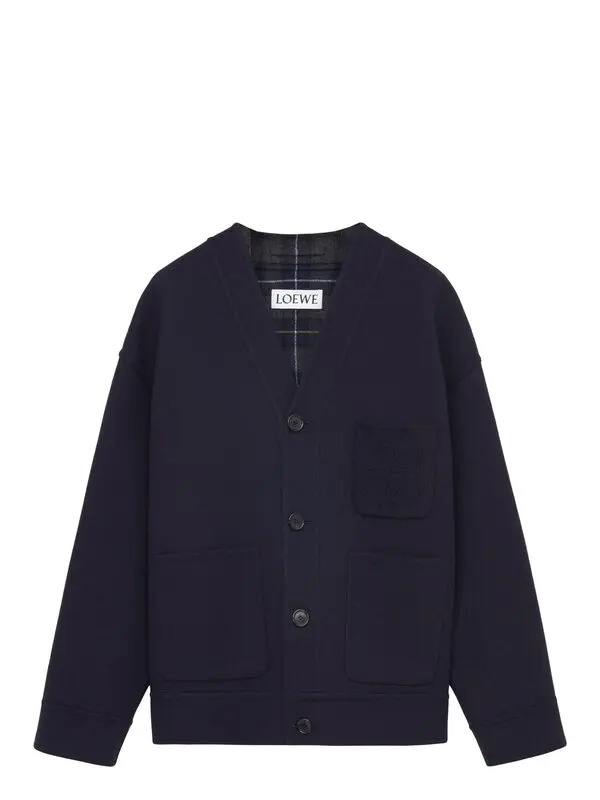 Loewe Wool-cashmere Blend Cardigan - Navy