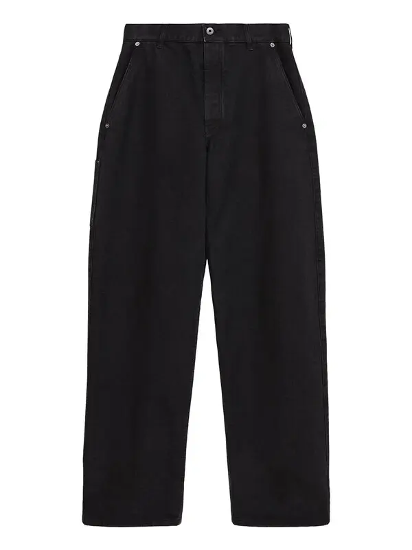 Loewe Cotton Twill Straight Trousers - Grey