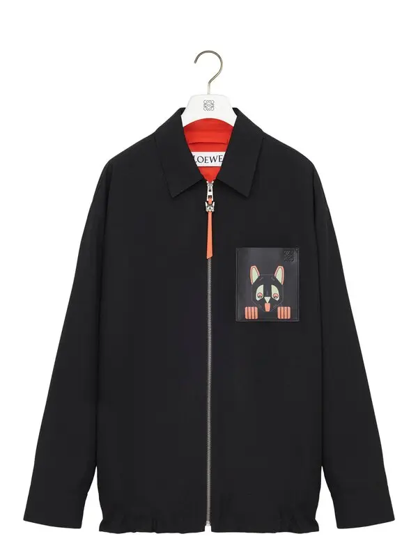 Loewe X Louis Wain Gabardine Zip-up Overshirt - Black