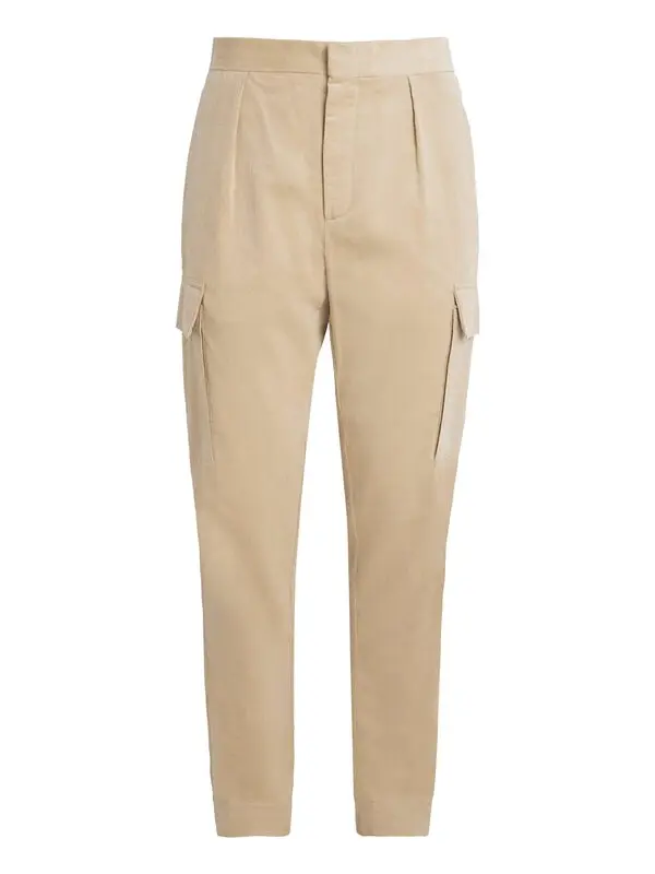 Ralph Lauren Purple Label Cotton-blend Corduroy Cargo Trousers - Beige