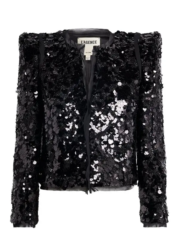 L'Agence Shai Sequined Jacket - Black