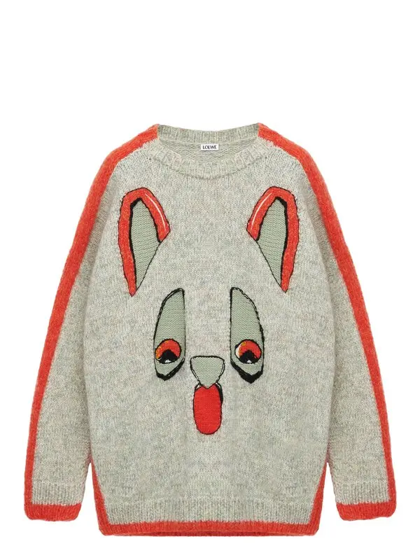 Loewe X Louis Wain Futurist Cat Sweater - White