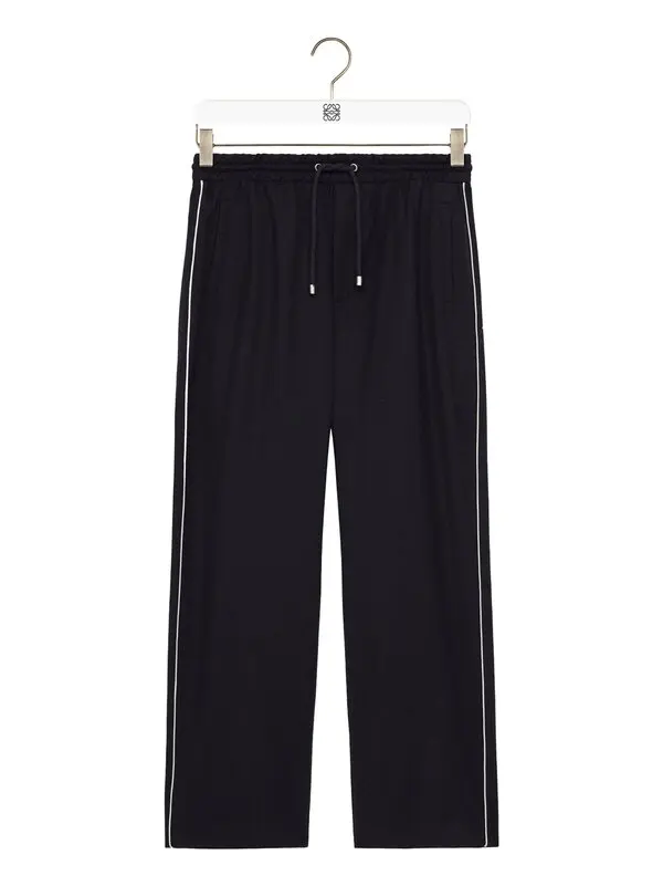 Loewe Wool-blend Drawstring Trousers - Navy