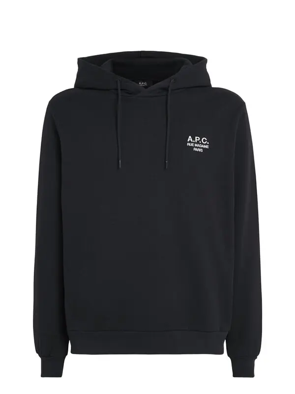 A.p.c. Rue Madame Cotton Logo Hoodie - Black