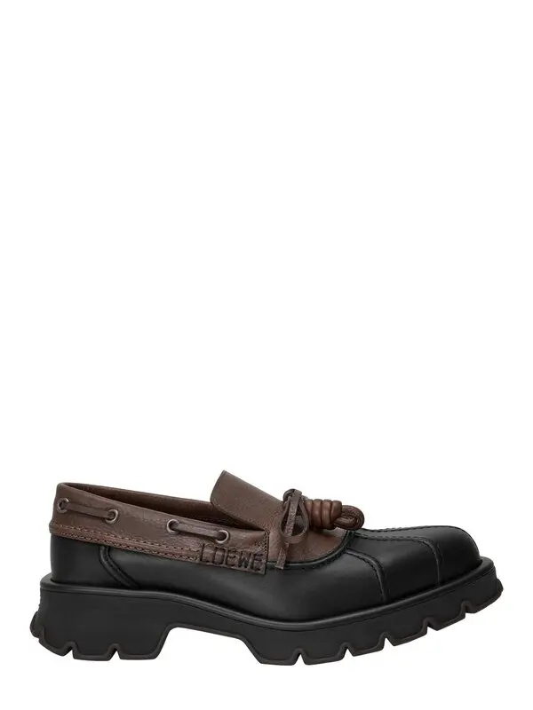 Loewe Leather Bobby Loafers - Black