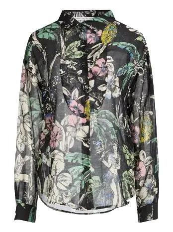 SHIRTAPORTER Hawaiian Print Woven Shirt - Black