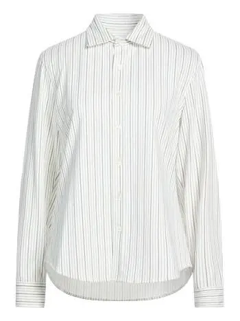 CIRCOLO 1901 Striped Cotton Jersey Shirt - Brown