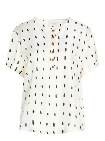 ALYSI Ivory Silk Top - White