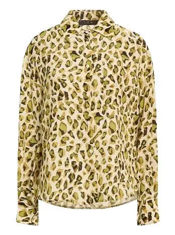 KAOS Satin Leopard-print Shirt - White