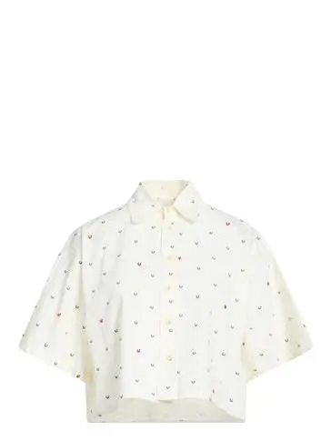 ALYSI Cotton Shirt With Beads - White