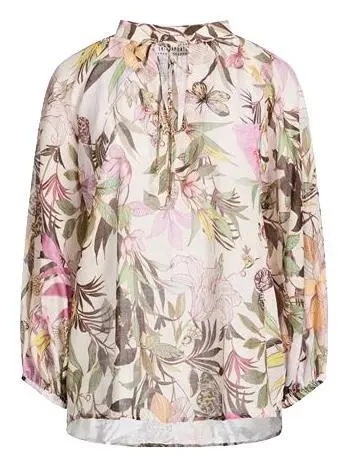 SHIRTAPORTER Floral Print Cotton And Silk Top - White