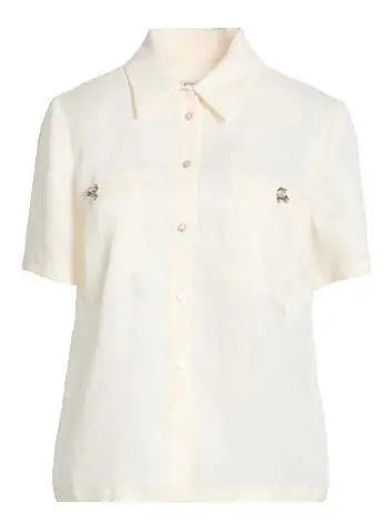 Blumarine Satin Viscose Shirt - White