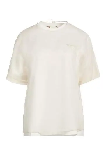 ALYSI Silk And Cotton T-shirt - Off White