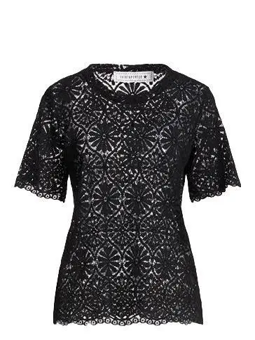 SHIRTAPORTER Top In Cotton, Viscose, And Polyamide - Black