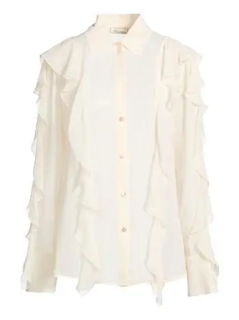 Blumarine Silk Ruched Shirt - White