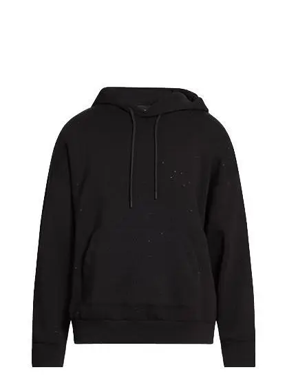 Emporio Armani Sweatshirt With Appliqués And Crystals - Black