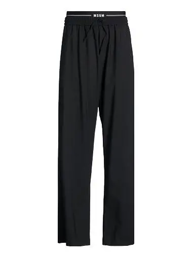 MSGM Straight-leg Virgin Wool-blend Pants - Black