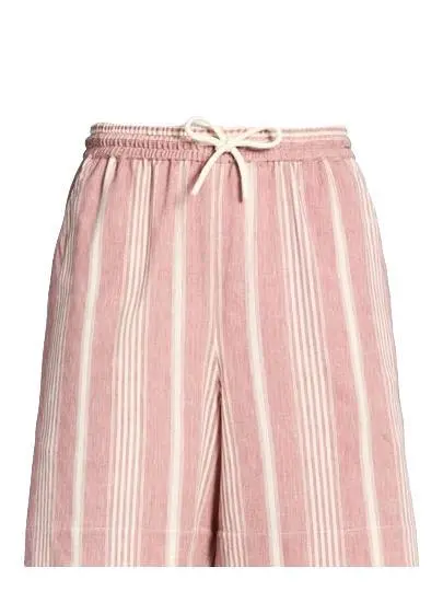 CIRCOLO 1901 Striped Piqué Shorts - Red