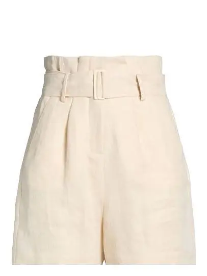 ALYSI Linen High-waisted Shorts - White