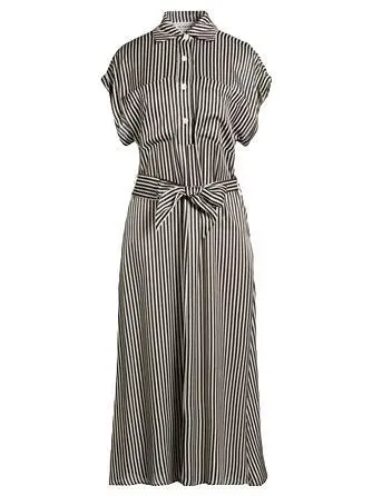 SHIRTAPORTER Striped Maxi Shirt Dress - Black