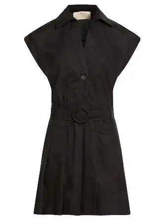 KAOS JEANS Mini Cotton Poplin Shirtdress - Black
