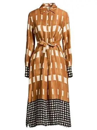 OTTOD'AME Midi Shirt Dress - Beige