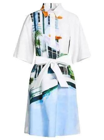SHIRTAPORTER Cotton Poplin Midi Shirt Dress - White