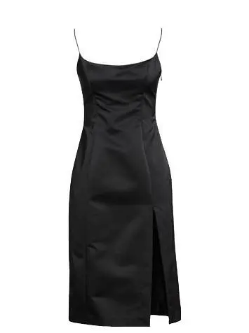 Blumarine Satin Bodycon Midi Dress - Black