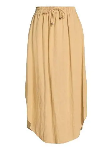 OTTOD'AME Linen Midi Skirt - Beige