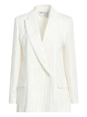 KAOS Striped Double-breasted Blazer - White