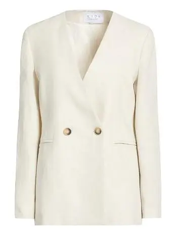 KAOS Linen Double-breasted Blazer - Off White
