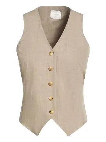ALYSI Tailored Virgin Wool Vest - Sage Green
