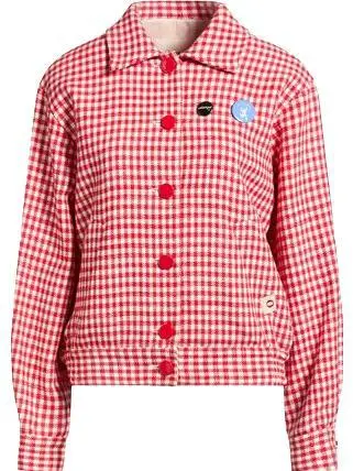 OTTOD'AME Checked Flannel Casual Jacket - Red
