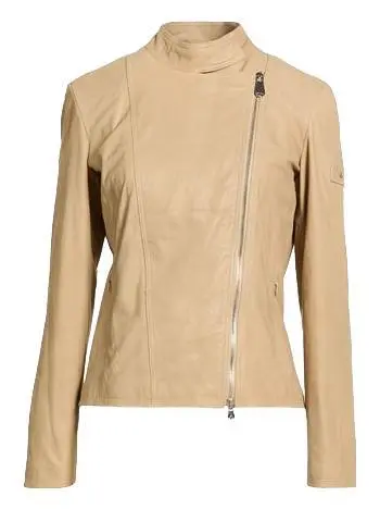 Peuterey Leather Biker Jacket - Beige
