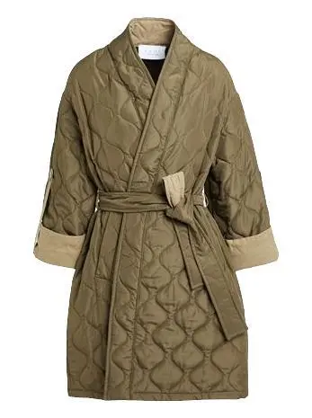 KAOS Padded Belted Coat - Green