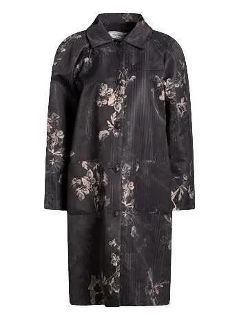 SHIRTAPORTER Floral Print Overcoat - Black