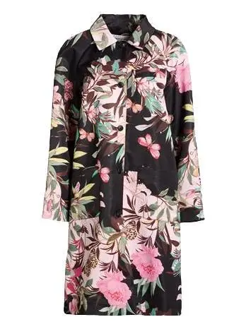 SHIRTAPORTER Floral Print Mackintosh - Black