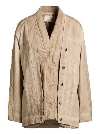 KAOS Denim Trucker Jacket With Quilted Shell - Sand