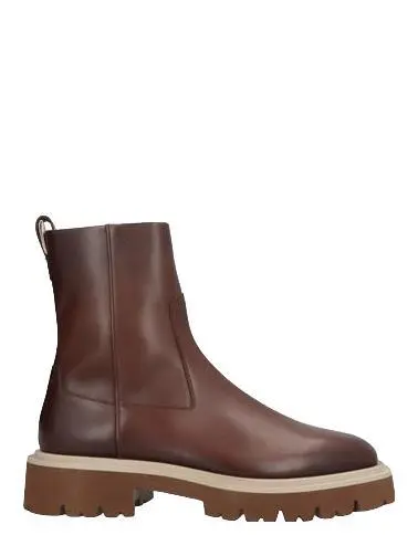 FERRAGAMO Ankle Boots In Leather With Lug Sole - Brown
