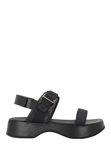 Emporio Armani Leather Slingback Sandals - Black