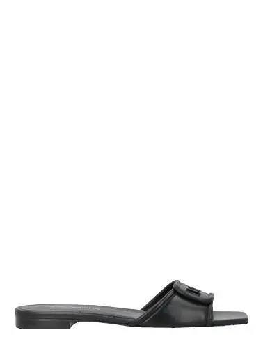 Emporio Armani Sky Ovine Leather Sandals - Black